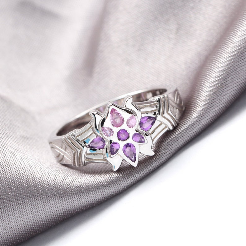 Byleth's Ring Natural Amythest and Pink Sapphire Fire Emblem Three ...