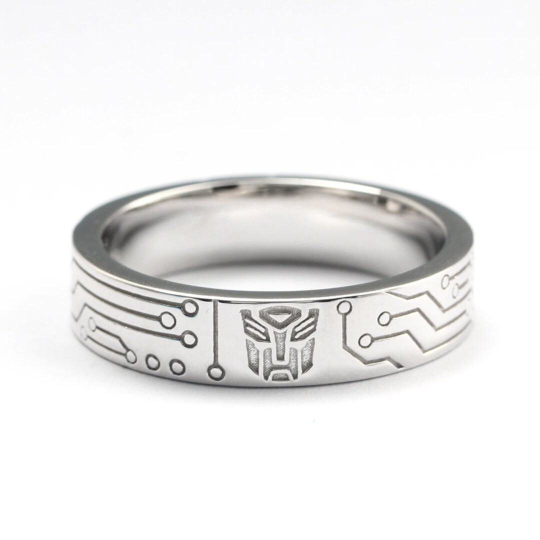 Transformers Autobot Wedding Band Nerdy Geeky Engagement Wedding Ring ...