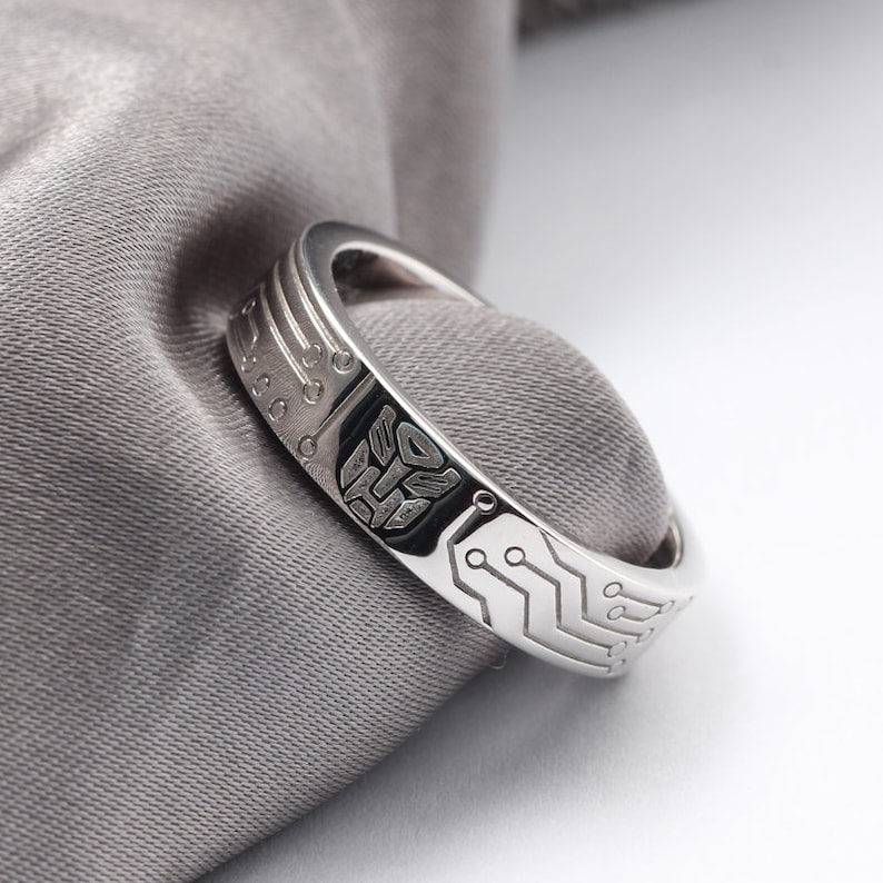 Transformers Autobot Wedding Band Nerdy Geeky Engagement Wedding Ring ...