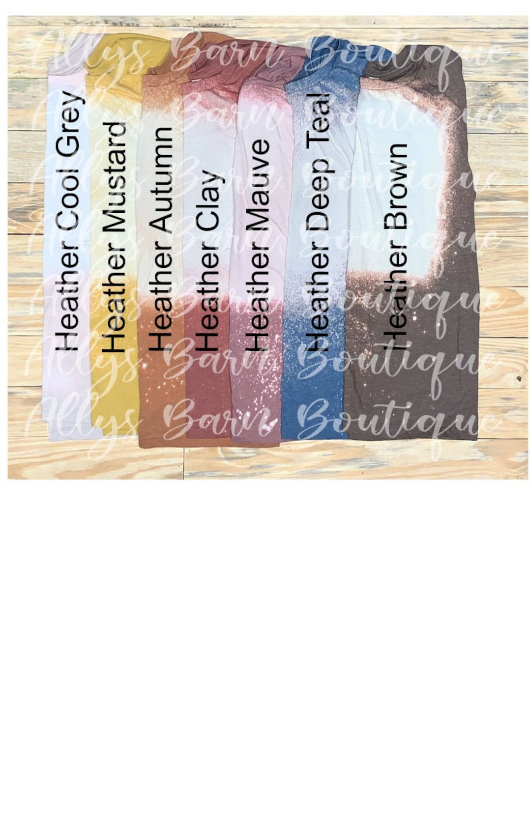 Bella Canvas Bleached Tee Color Chart, Bleached Shirt Mockup, Bella ...