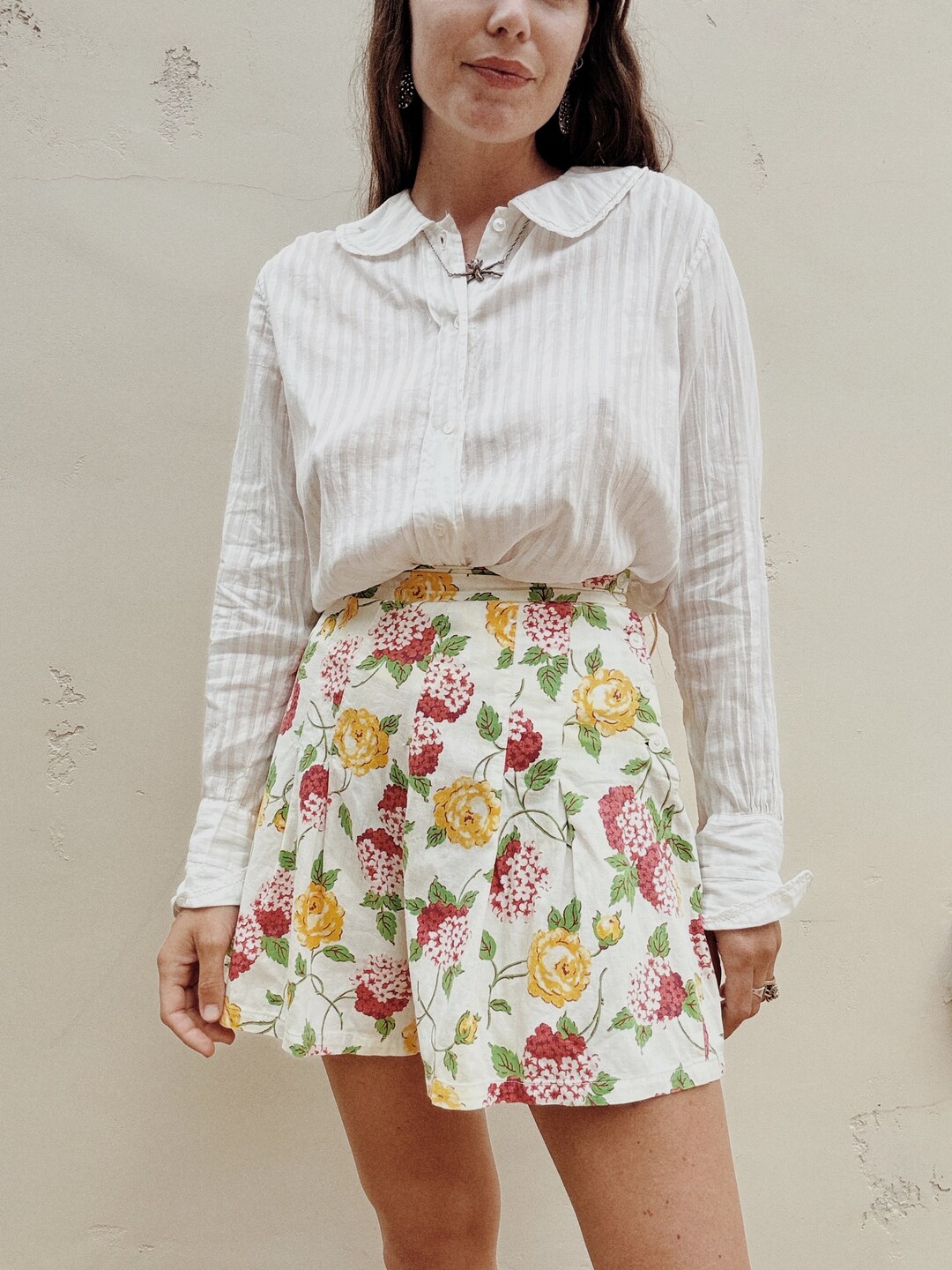 1940s/40s Spring Cotton Floral Side Button Shorts- 26 Waist - Etsy