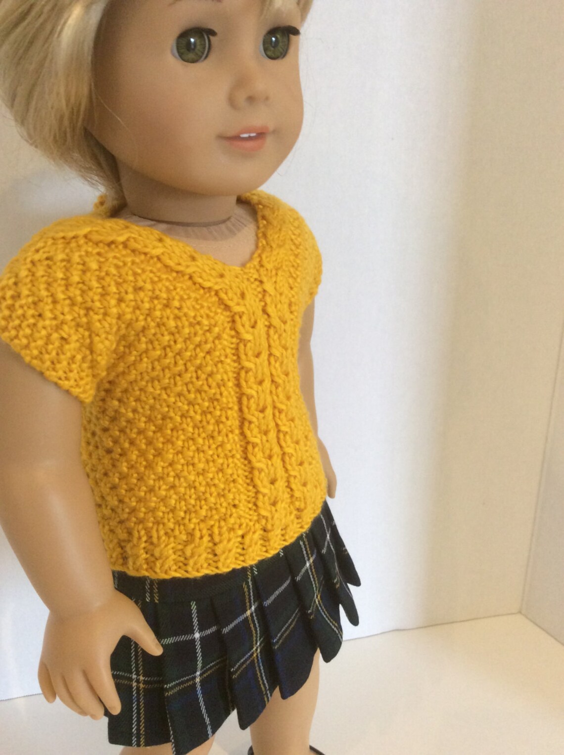Jessie Short Sleeve Cable Sweater Pattern for American Girl - Etsy