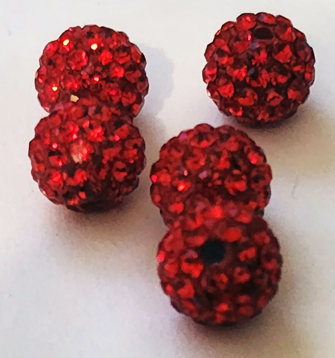 5 Light Siam Rhinestone Beads: Polymer Clay Pave Beads (10mm) - Etsy