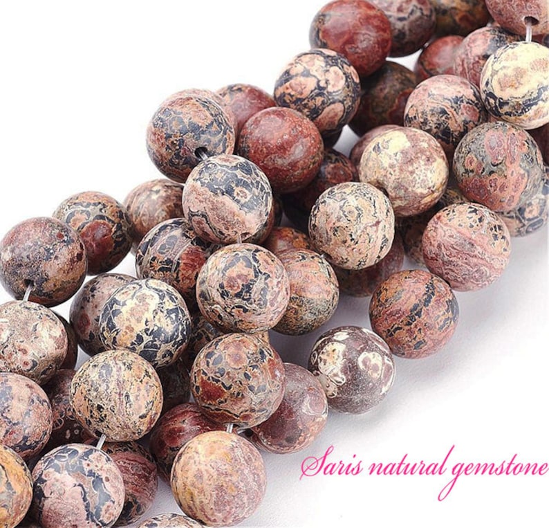 18 Red Jasper Leopard Skin Natural Jasper Beads Round 12mm - Etsy