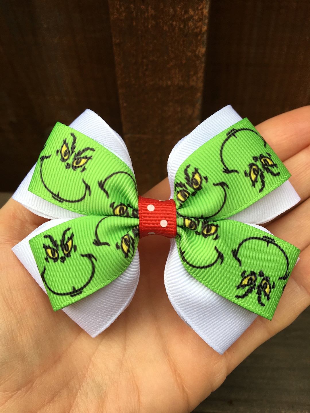Grinch Inspired Christmas Hair Bow - Grinch Inspired Christmas Bow ...