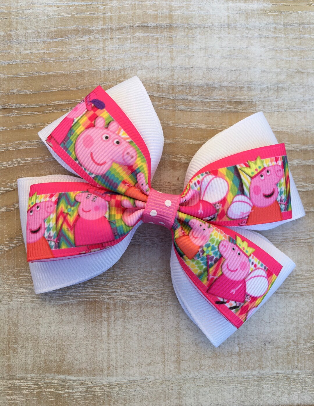 Peppa Pig Inspired Hair Bow - Peppa Pig Inspired Bow - Peppa Pig ...