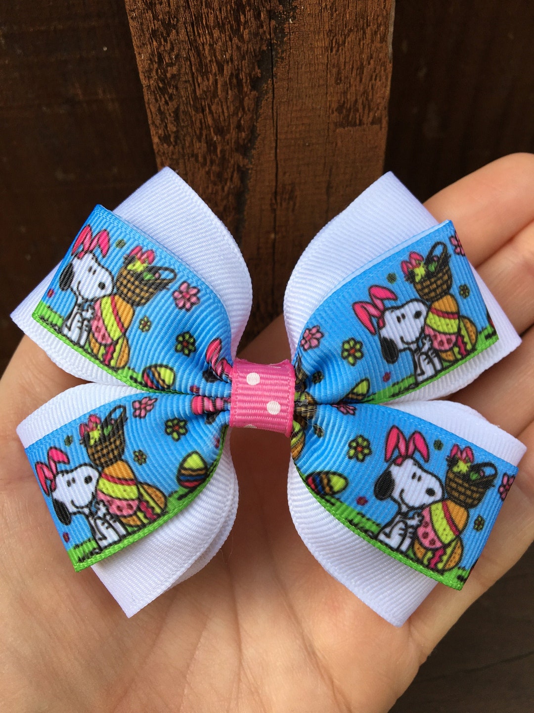 Peanuts Inspired Easter Hair Bow - Peanuts Inspired Easter Bow ...