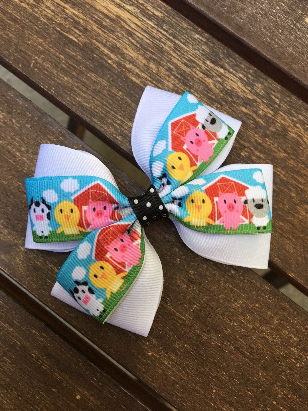 Farm Animals Hair Bow - Farm Animals Bow - Farm Animals Hair Accessory ...