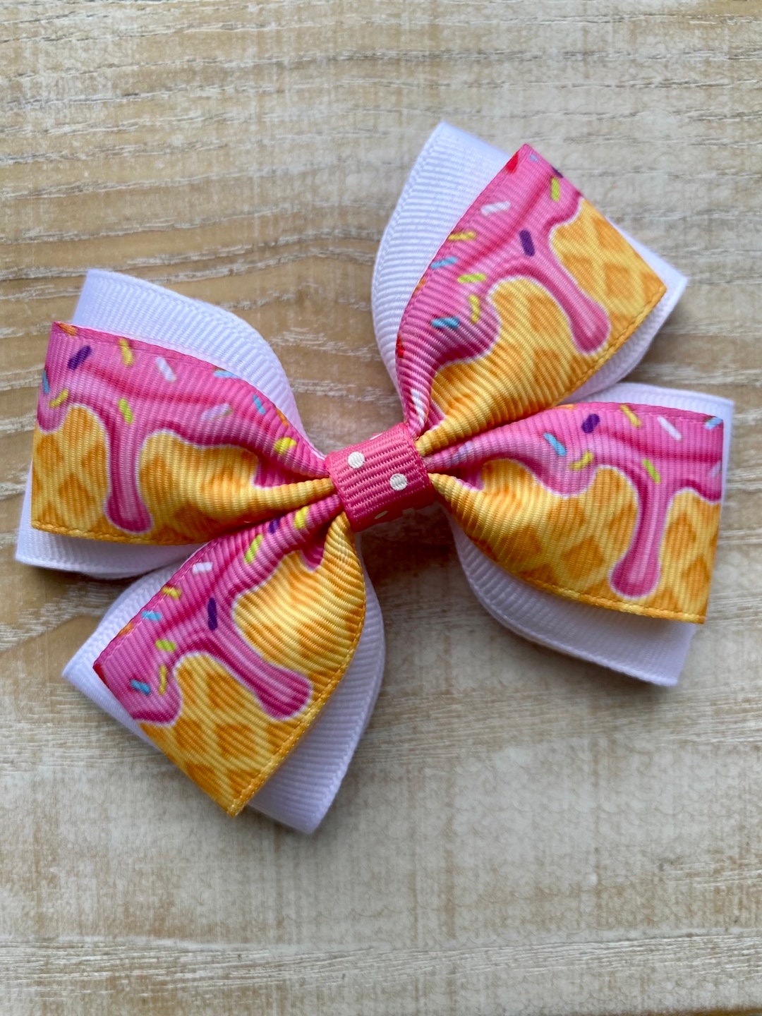 Ice Cream Hair Bow - Ice Cream Bow - Ice Cream - Sprinkle Hair Bow ...