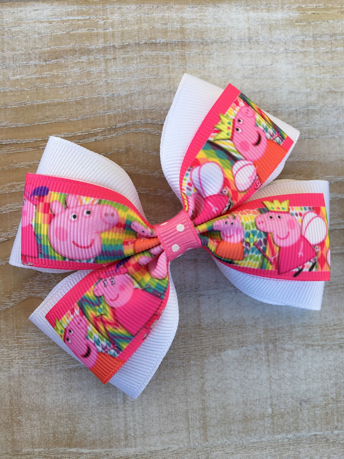 Peppa Pig Inspired Hair Bow Peppa Pig Inspired Bow Peppa | Etsy