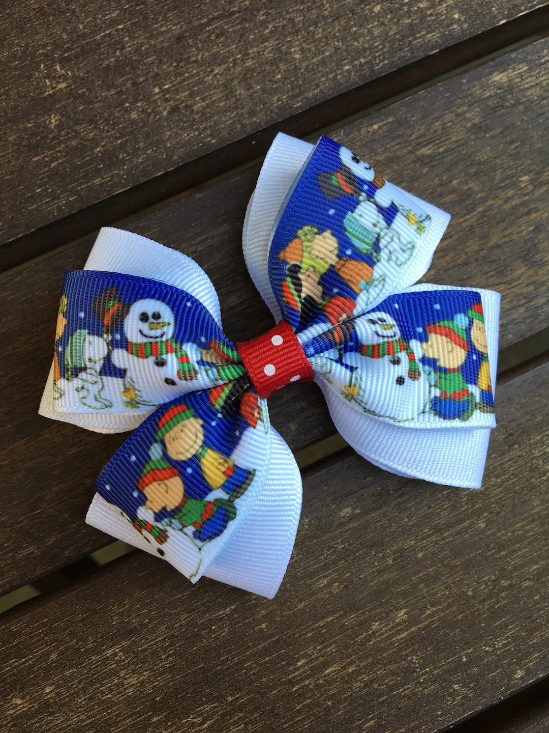 Peanuts Inspired Christmas Hair Bow - Peanuts Inspired Christmas Bow ...