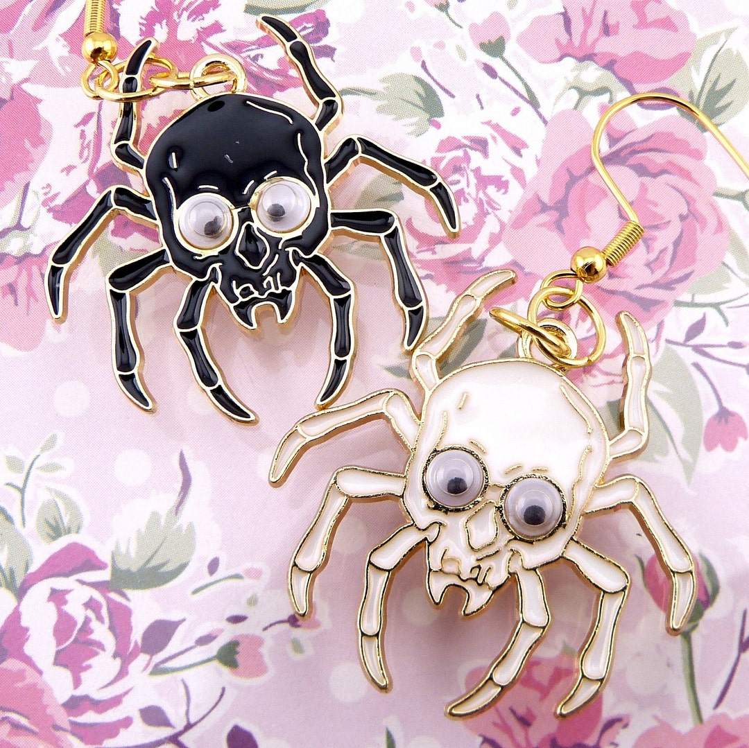 Googly Eye Spider Earrings, Hilarious Mismatched Spiders With Wiggling ...