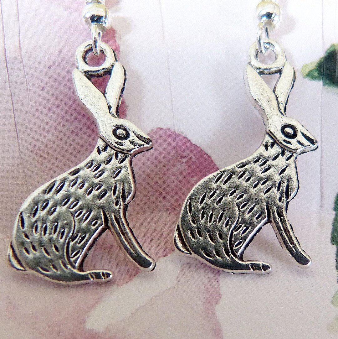 Rabbit Earrings, Hypoallergenic, Hare Earrings, Jackrabbit Earrings ...