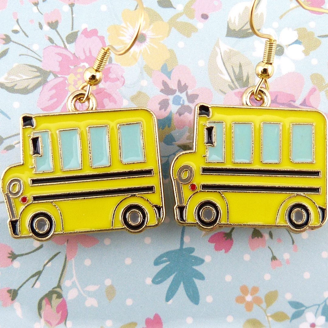 School Bus Earrings, Yellow Buses, Back to School, Gift for Bus Drivers ...