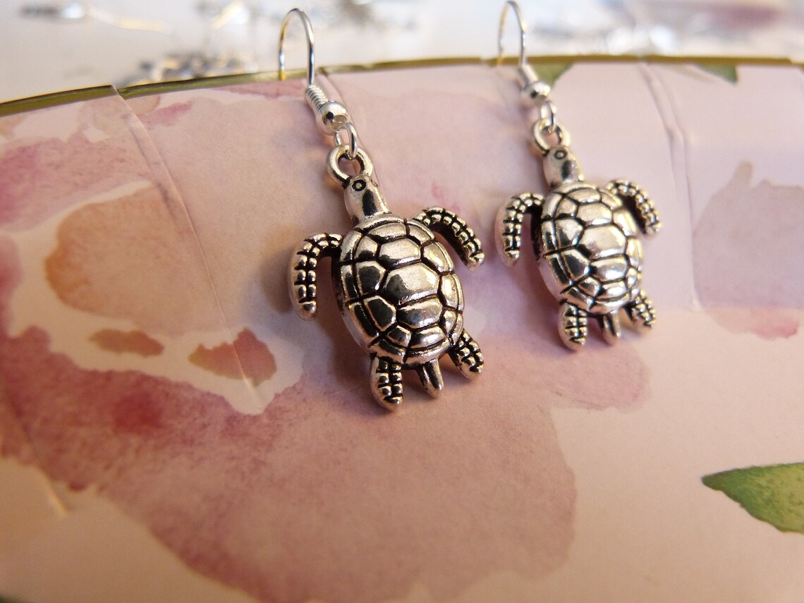 Turtle Earrings, Sea Turtle Earrings, Ocean, Tropics, Tropical, Beach ...