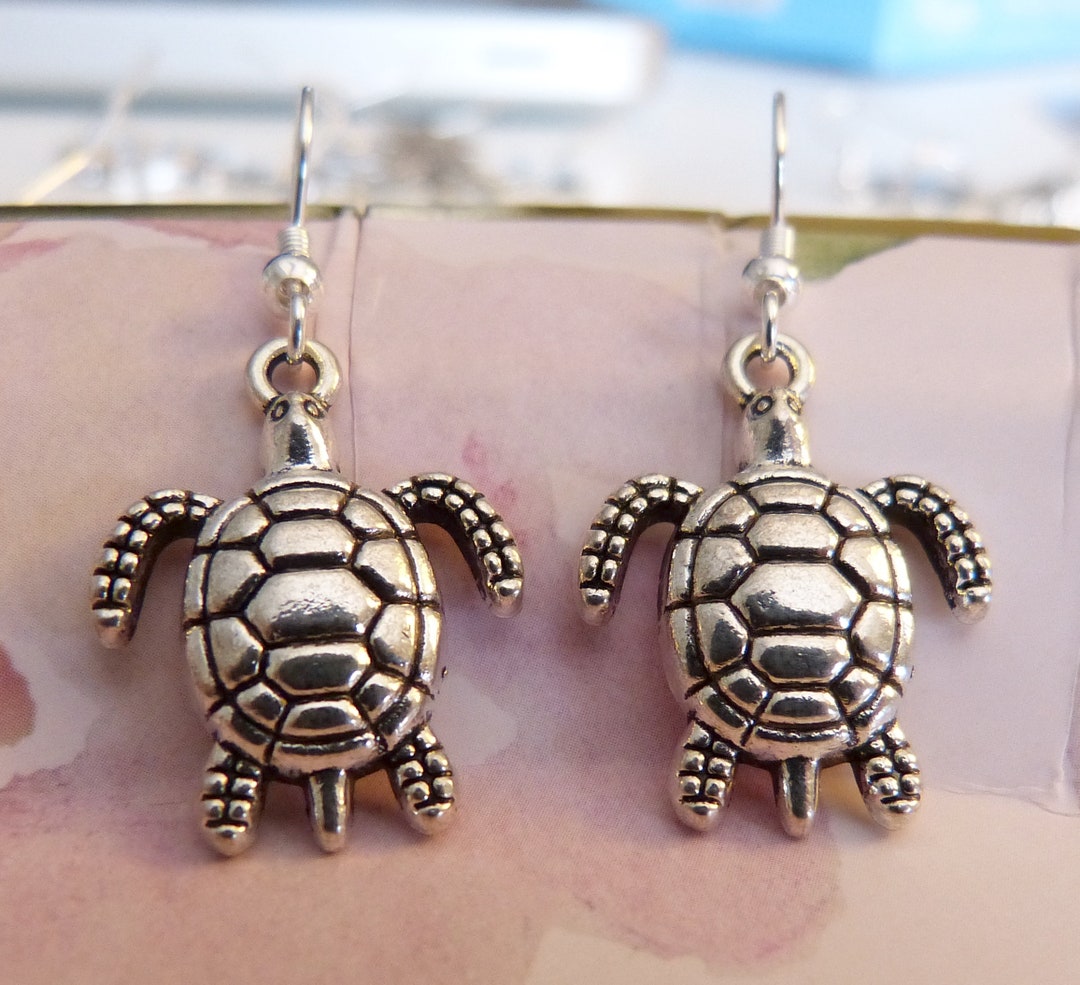 Turtle Earrings, Sea Turtle Earrings, Ocean, Tropics, Tropical, Beach ...