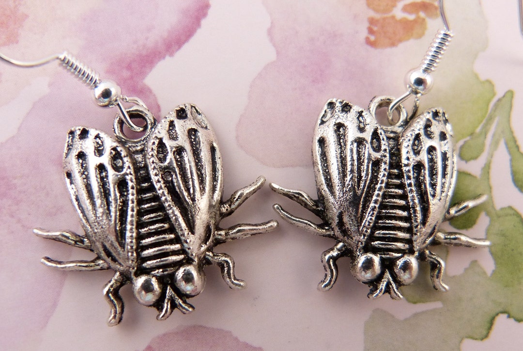 Fly Earrings, Hypoallergenic, Housefly Earrings, Goth Earrings, Gothic ...