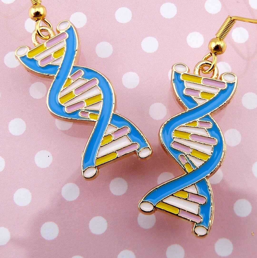 DNA Earrings, Science, Genealogy, Ancestry, Double Helix Unicode Symbol ...