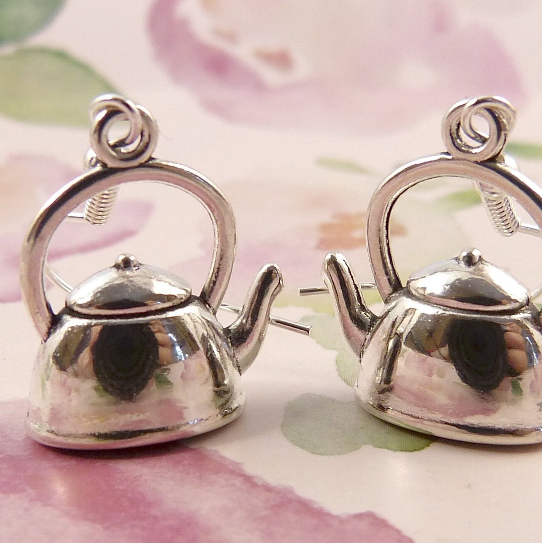 Kettle Earrings, Hypoallergenic, Tea Kettles, Teapot, Polly Put the ...