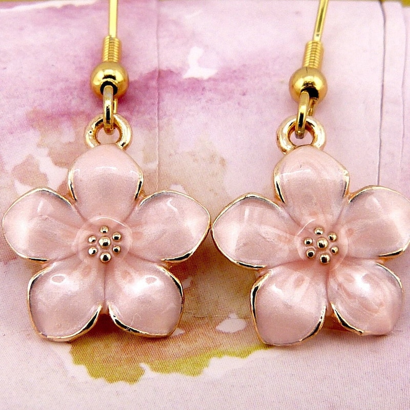 Rose Pink Earrings - Etsy
