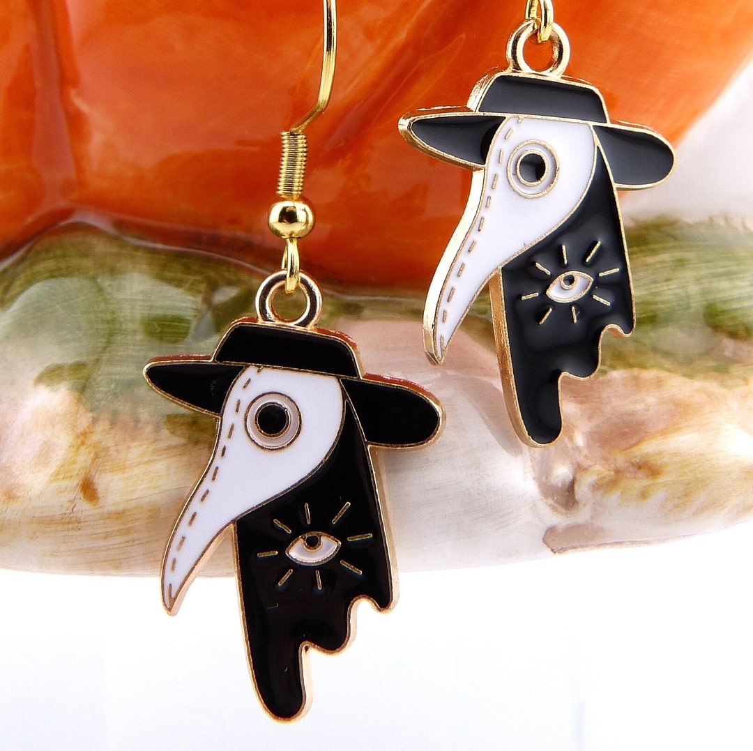 Plague Doctor Earrings, Super Cute Little Docs With Dapper Hats and ...