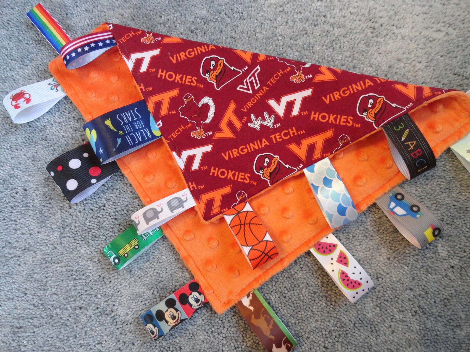 Virginia Tech Sensory Lovey/Virginia Tech Baby/Hokie Baby | Etsy