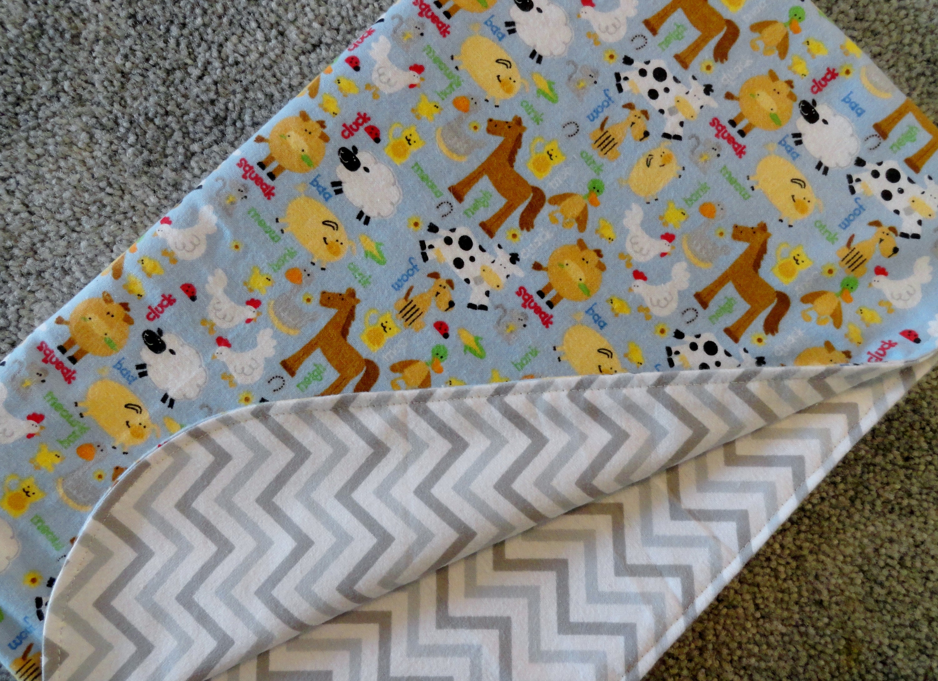 Farm Animals Baby Blanket, Receiving Blanket,sensory Lovey,minky Lovey ...
