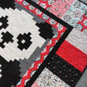 Panda Quilt/panda Lap Quilt/panda Baby Quilt/black Panda Bear/red Panda ...