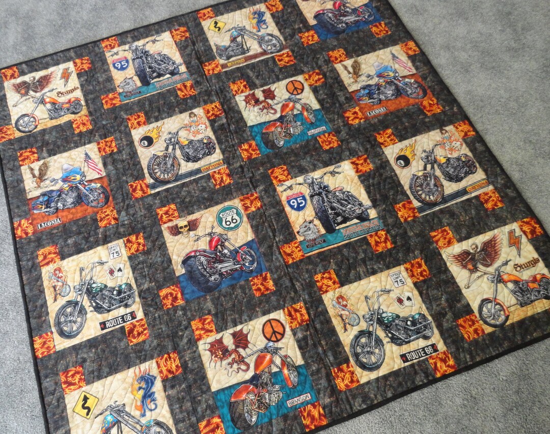 Motorcycle Quilt/motorcycle Rally Quilt/laughlin/branson/sturgis ...