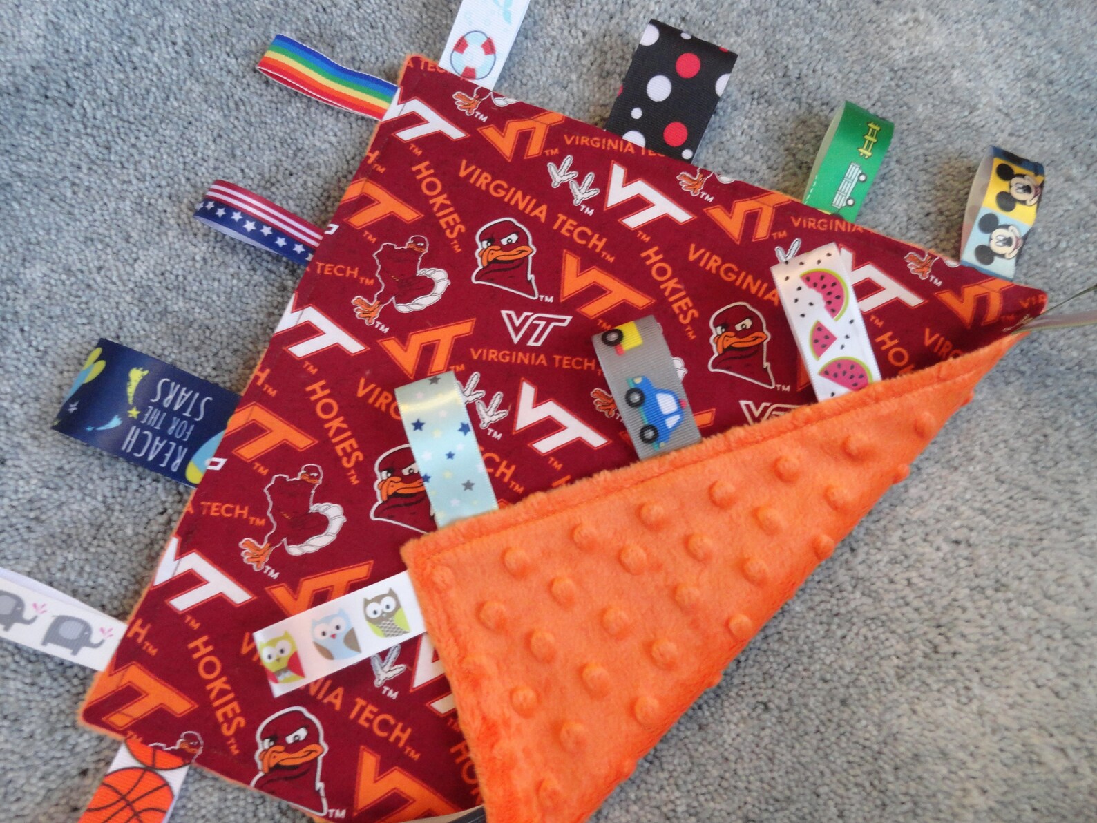 Virginia Tech Sensory Lovey/Virginia Tech Baby/Hokie Baby | Etsy