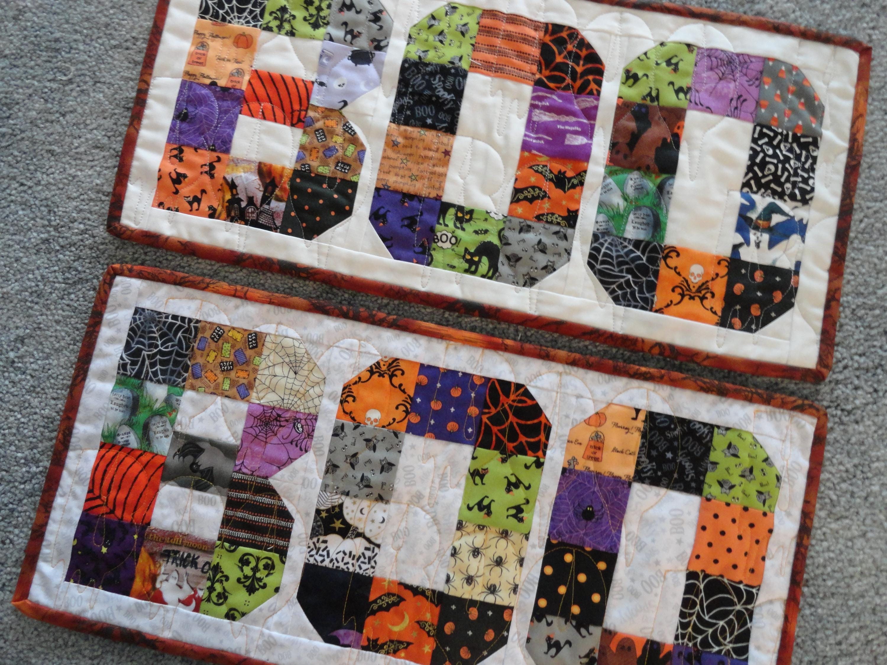 Hallowen Themed Quilted Table Topper/halloween Decoration/"boo ...