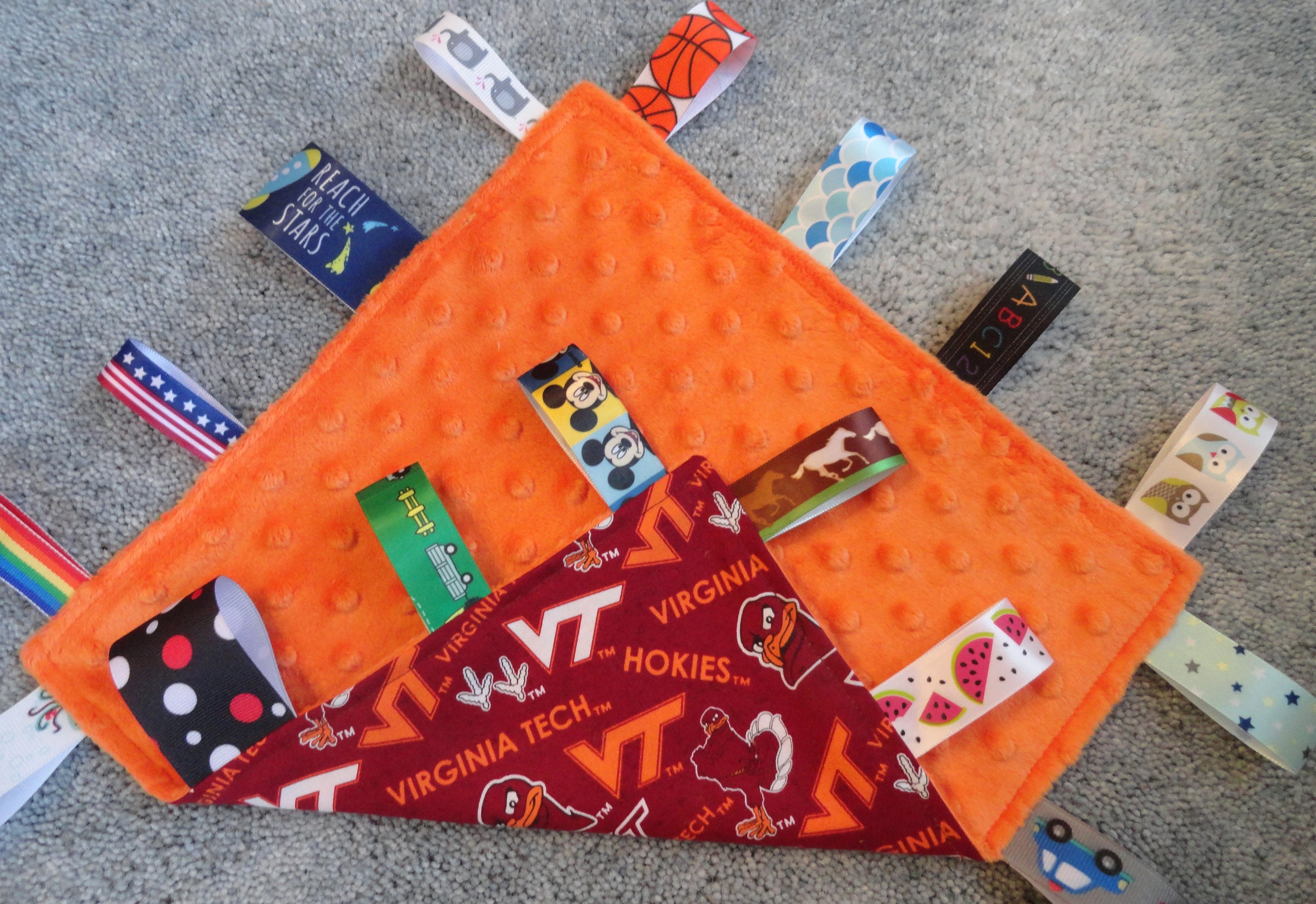 Virginia Tech Sensory Lovey/Virginia Tech Baby/Hokie Baby | Etsy