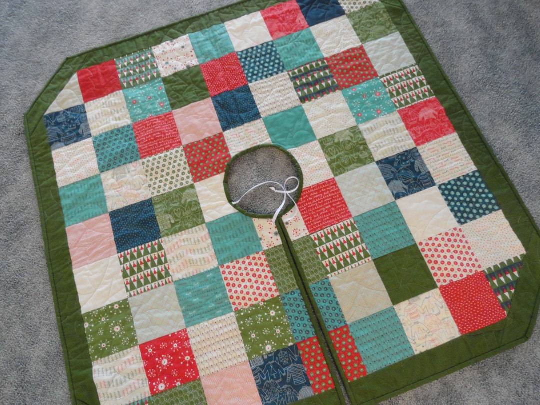 Quilted Christmas Tree Skirt/reversible Christmas Tree Skirt/octagonal ...
