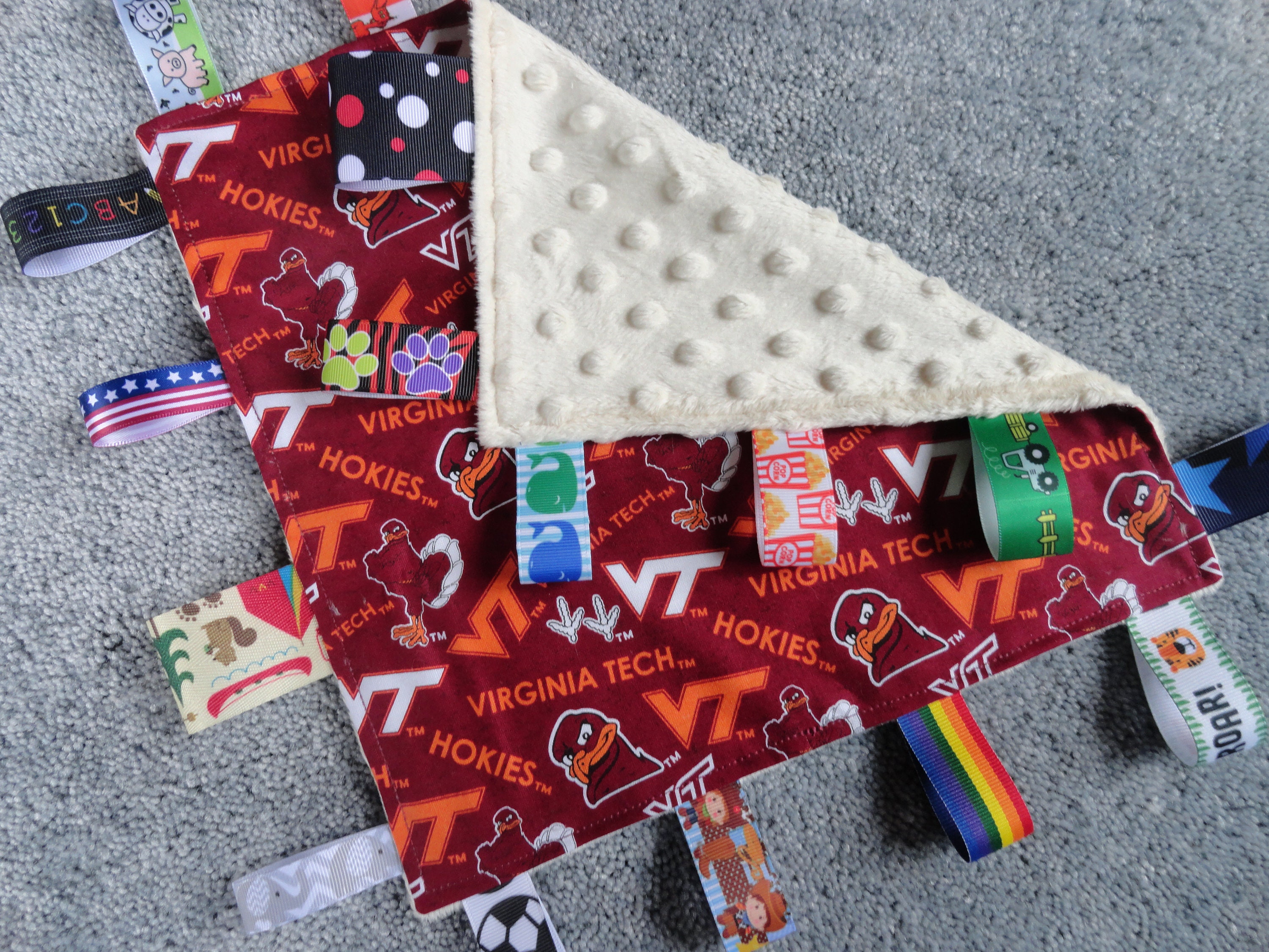 Virginia Tech Sensory Lovey/virginia Tech Baby/hokie Baby Blanket/hokie ...