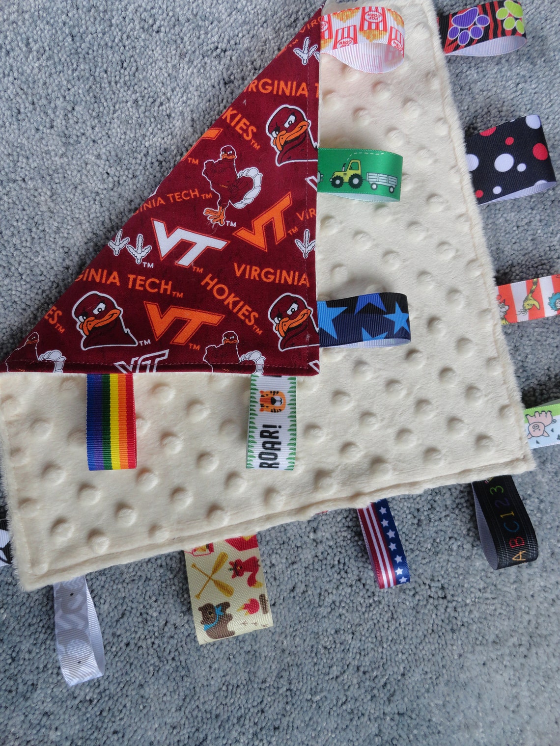 Virginia Tech Sensory Lovey/virginia Tech Baby/hokie Baby Blanket/hokie ...