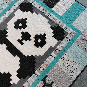 Panda Quilt/panda Lap Quilt/panda Baby Quilt/black Panda Bear/red Panda ...