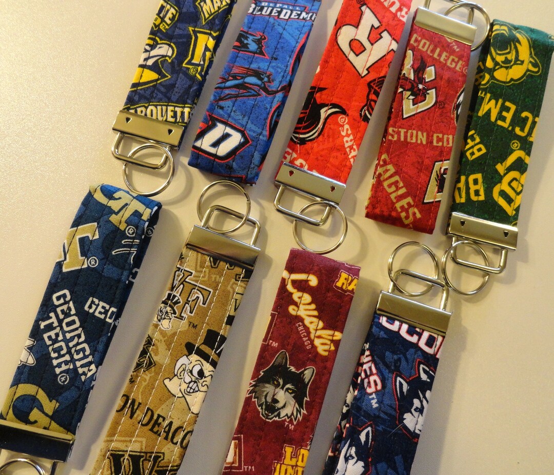 NCAA Key Fob/collegiate Wristlet/mini Keychain/collegiate Key Fob/ncaa ...