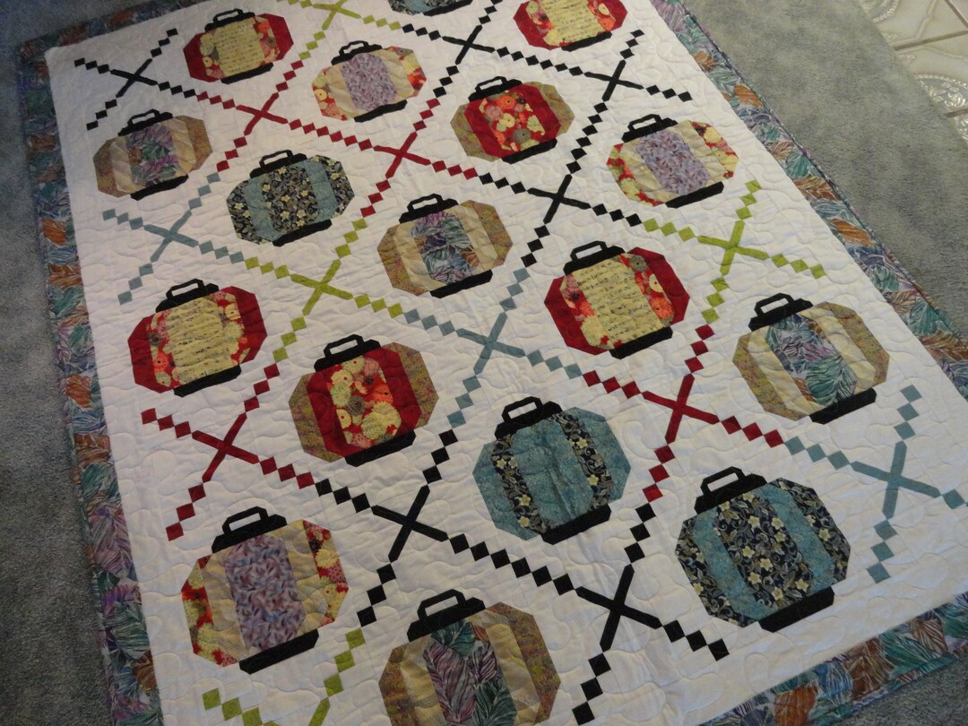 Oriental Quilt/oriental Lap Quilt/lantern Quilt/lantern Lap Quilt ...