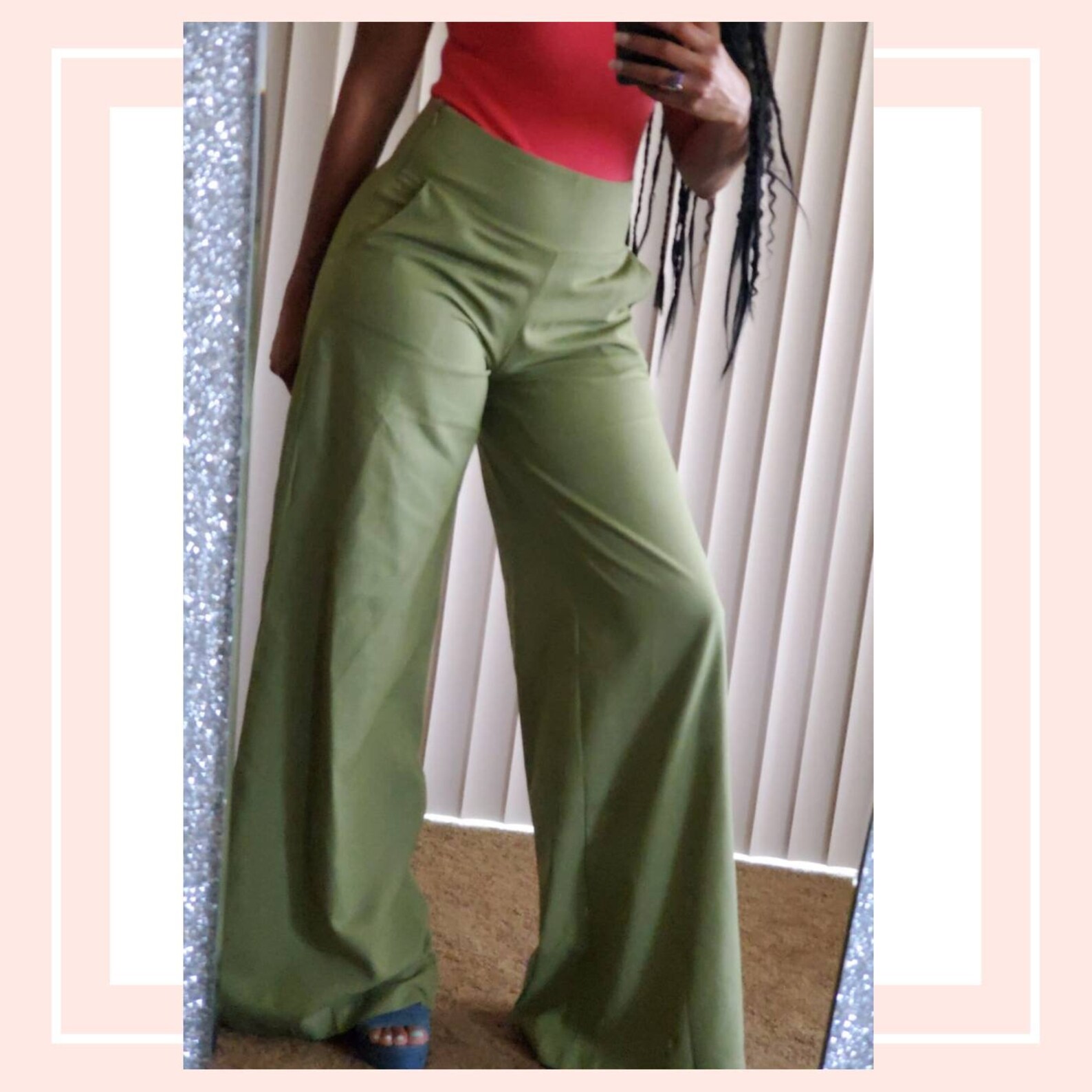 Palazzo Pants Wide Leg Pants Green Olive High Waisted Maxi - Etsy.de