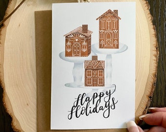 Handmade Christmas Card | Unique Gingerbread House Card - Etsy