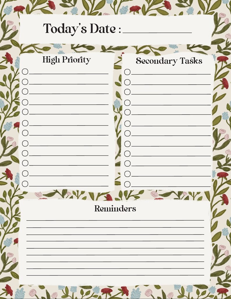 Printable To-do List - Illustrated Productivity Sheets - Downloadable ...