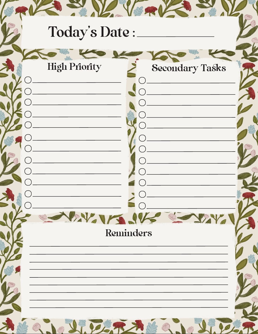 Printable To-do List - Illustrated Productivity Sheets - Downloadable ...