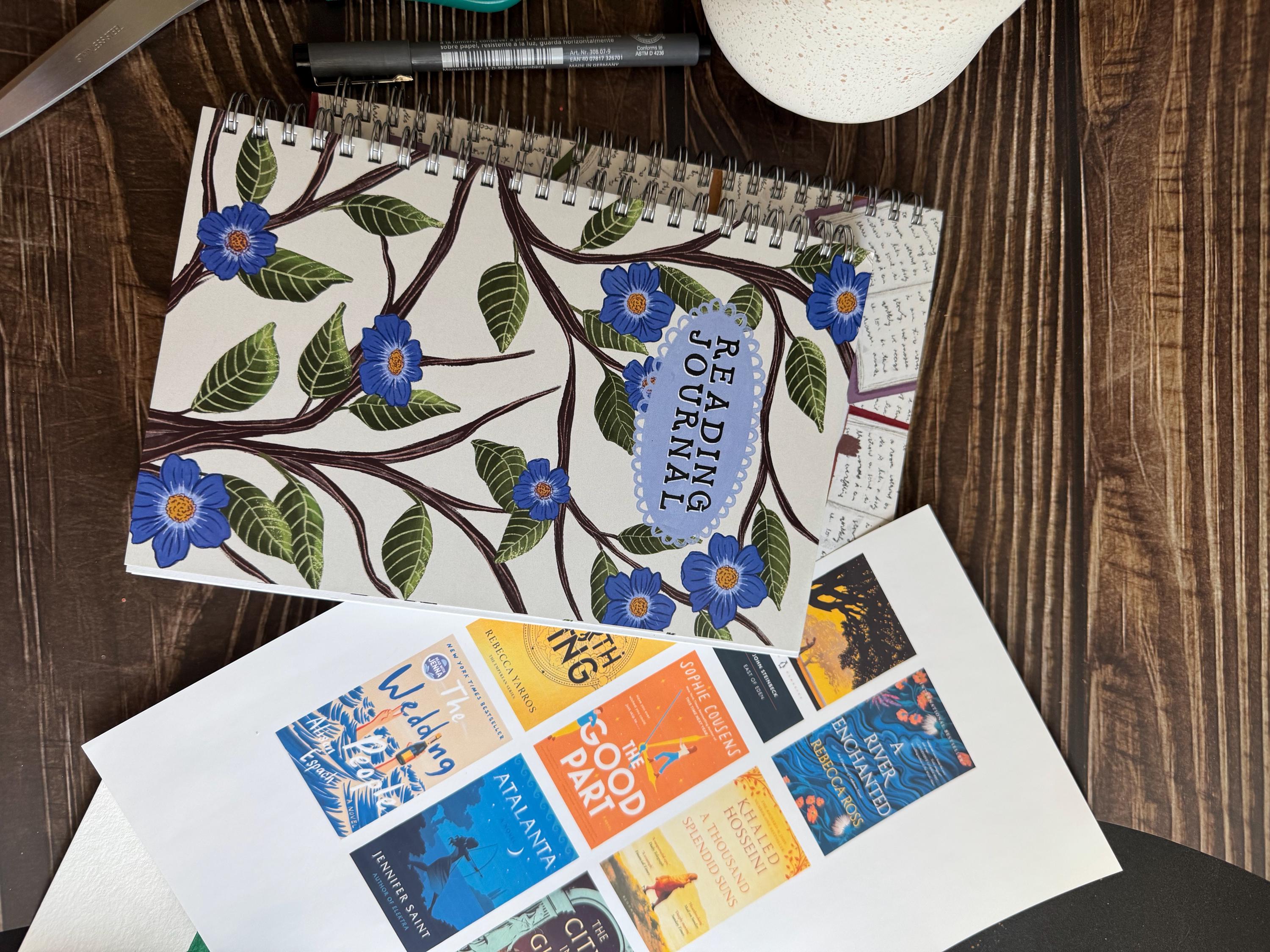 Reading Journal - Spiral Notebook for Book Lovers - Bookish Illustrated ...
