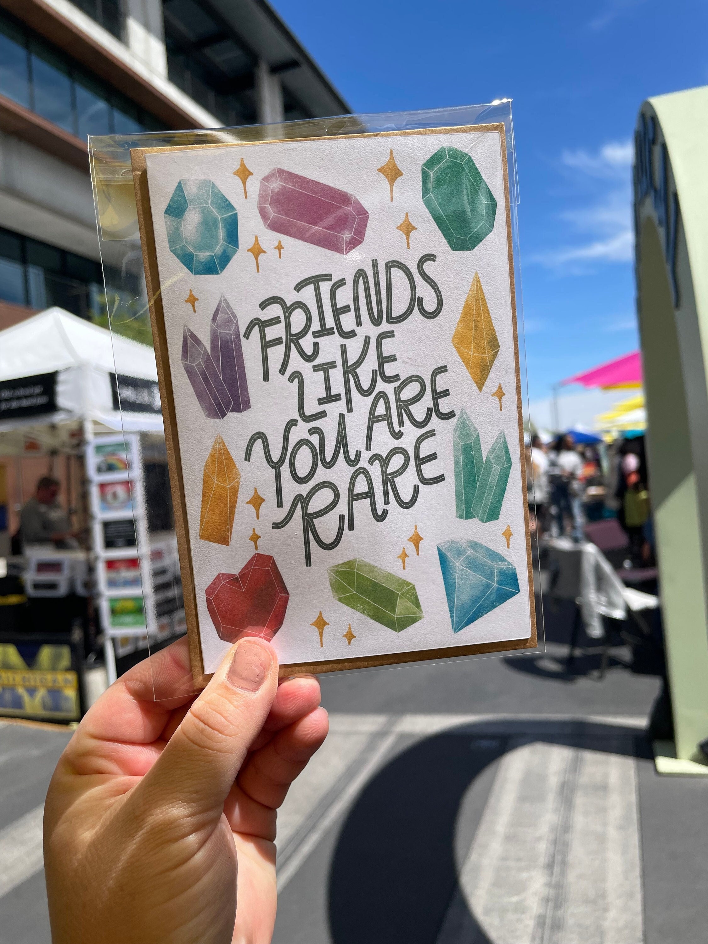 Friends Like You Are Rare Illustrated Greeting Card Blank Inside ...