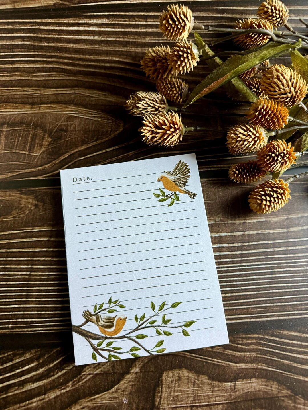 Pretty Little Robin Notepad - 4.25x5.5”deskpad - 50 Sheet Nature ...