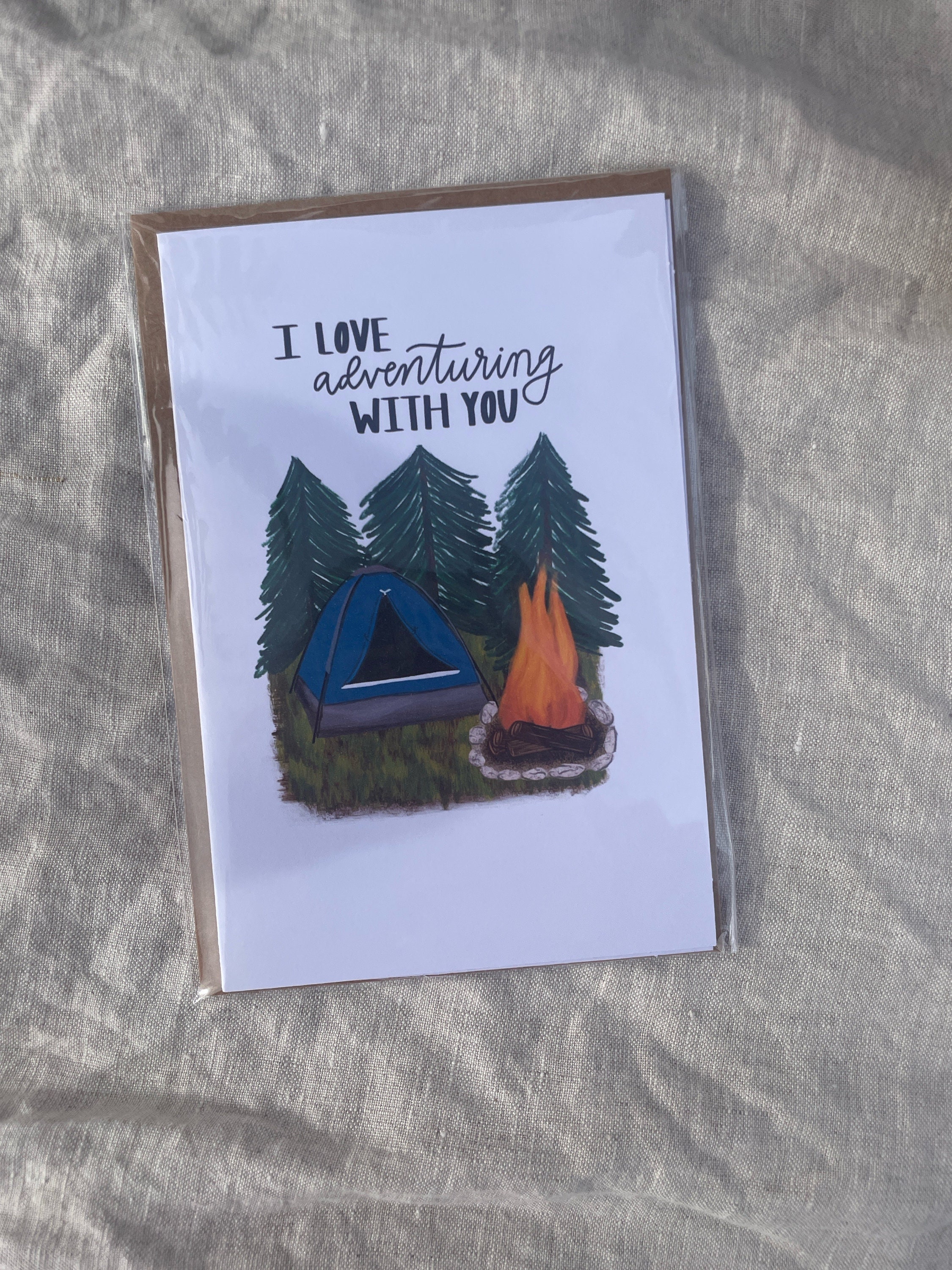 Adventure Buddy Card Anniversary Card Friendship Card Camping Themed ...