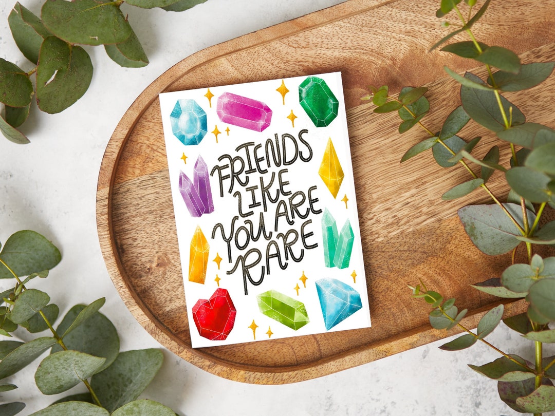 Friends Like You Are Rare Illustrated Greeting Card - Blank Inside ...