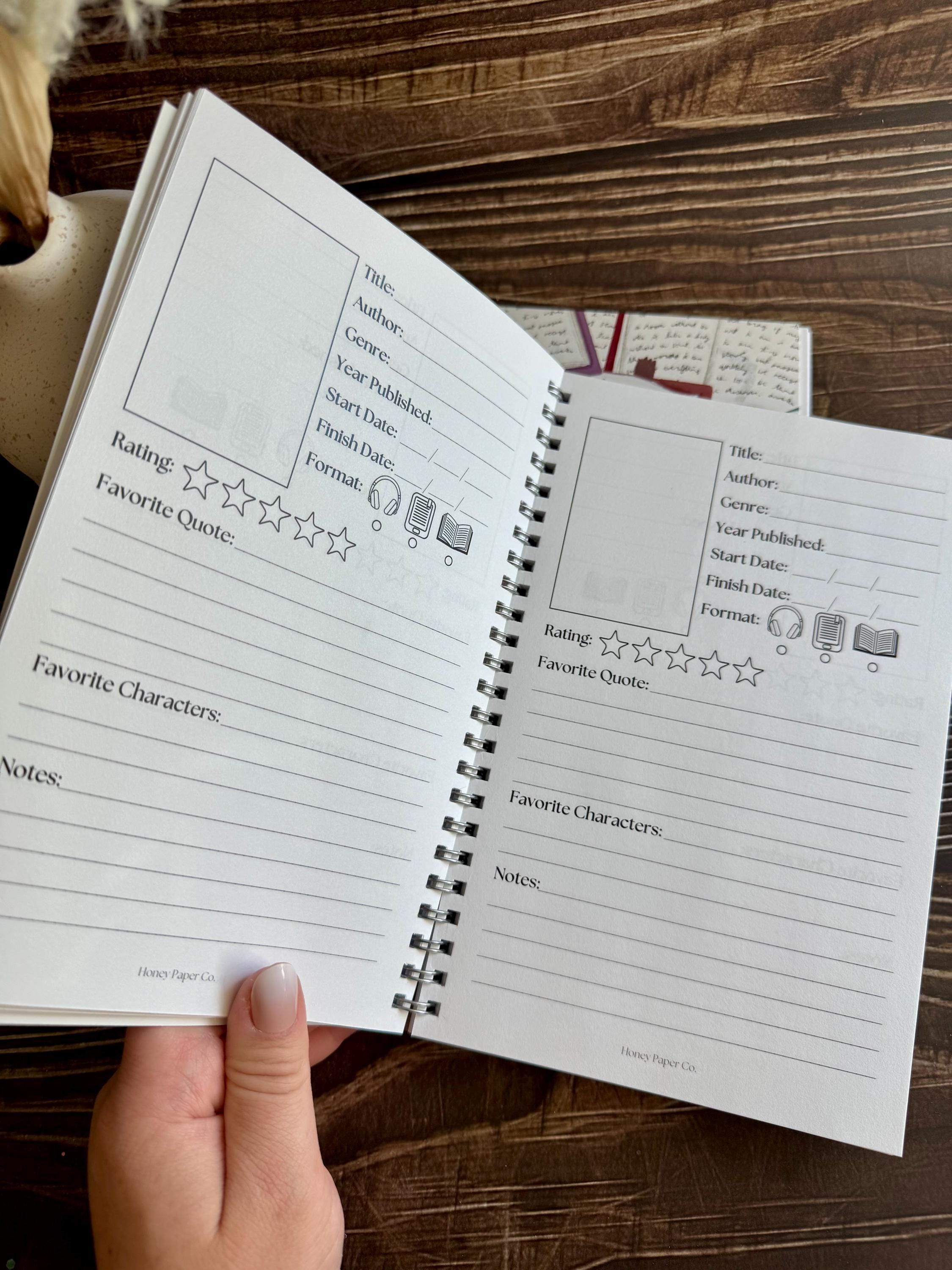 Reading Journal - Spiral Notebook for Book Lovers - Bookish Illustrated ...
