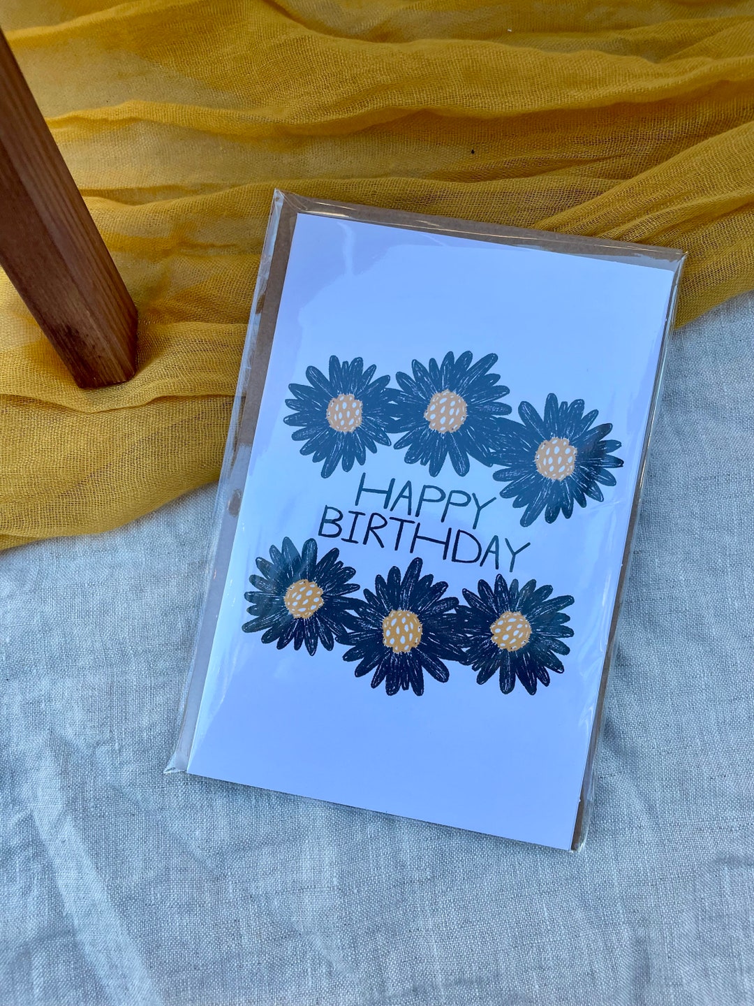 Illustrated Birthday Card Blank Inside Happy Birthday Greeting Card ...