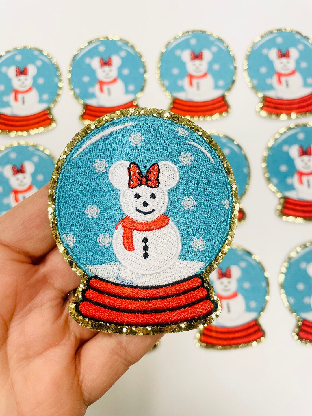 Large Snowglobe Patch | Christmas Patches | Magical Mouse Patches | Embroidered Patches ...